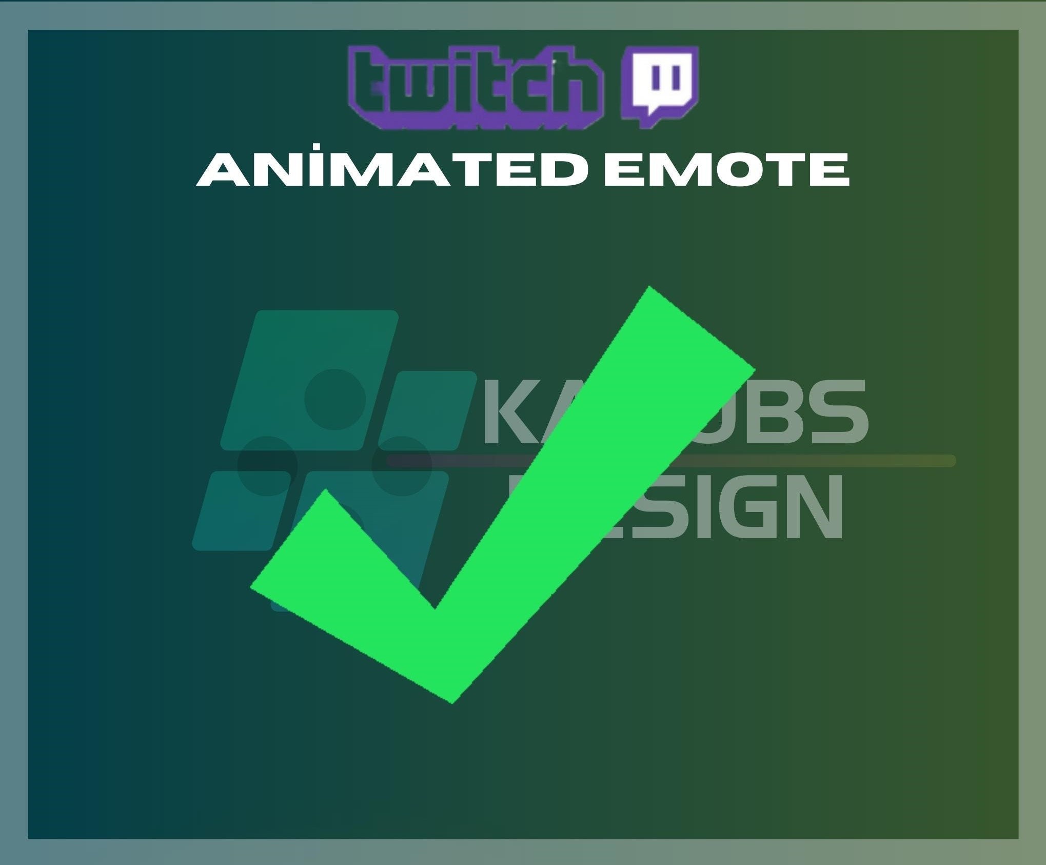 Animated Twitch Emote Verify Emote Green Teak Emote - Etsy New Zealand