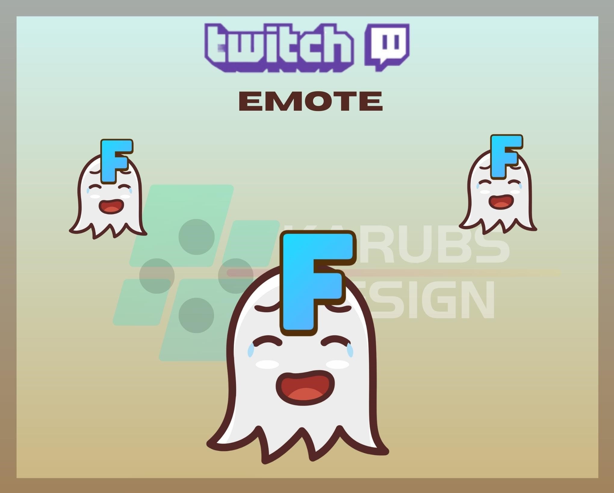 1 Twitch Emote, F Ghost Emote, Funny Emote, Ghost Emote, F Emote, Cute ...