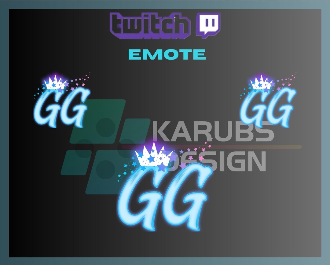 1 Twitch Emotes, Neon GG Emote, Glowing Emote, GG Emote, Community ...