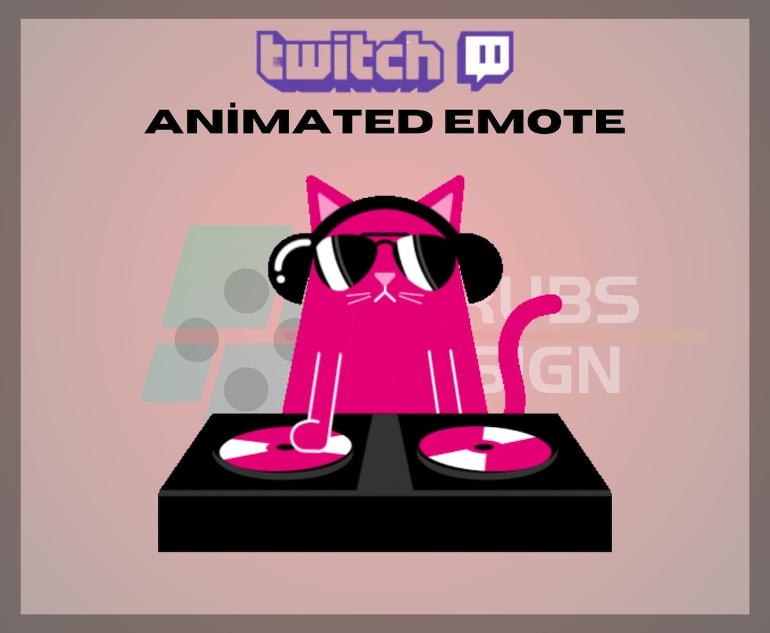 Animated Twitch, Kick Emote, Dj Cat Emote, Music Emote, Dancing Emote ...