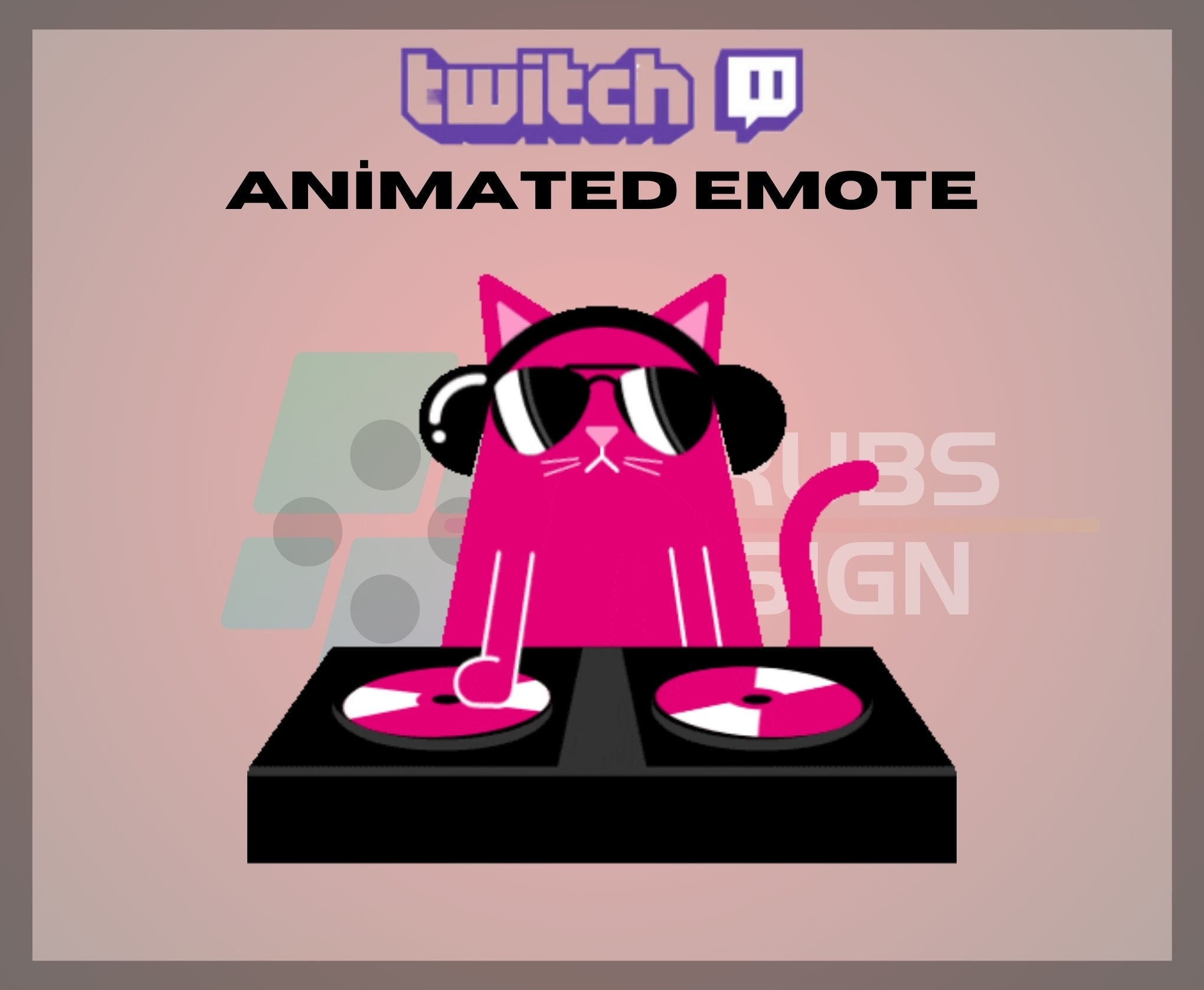 Animated Twitch Emote, Dj Cat Emote, Music Emote, Dancing Emote, Cute ...