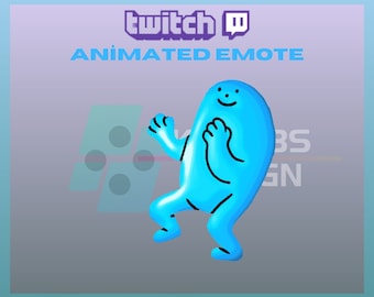 Animated Twitch Emote, Blue Wacky Dance Emote, Cute Emote, Crazy Dance ...