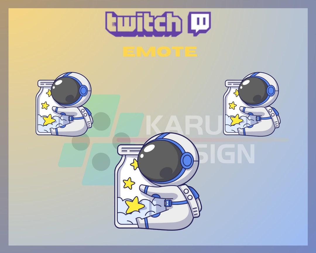1 Twitch Emote, Astronaut Emote, Space Man Emote, Cute Emote, Stars ...