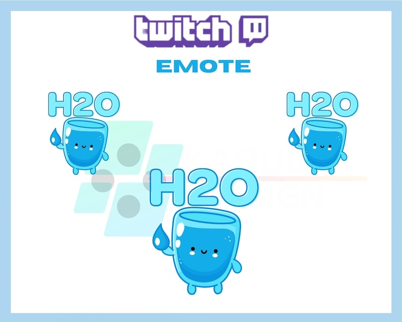 1 Twitch Emote, Hydrate Emote, Cute Emote, Community Emote, H2O Emote ...