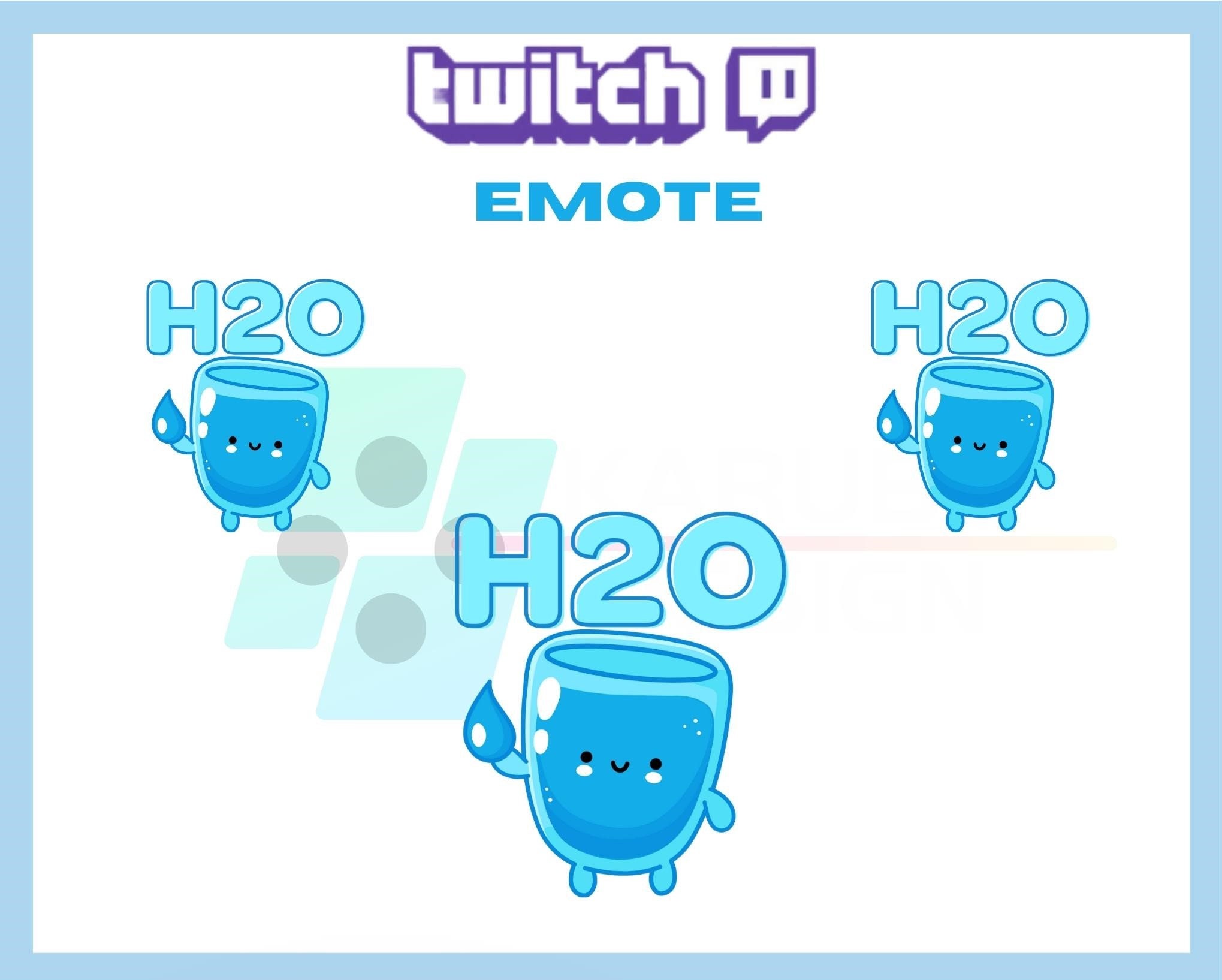 1 Twitch Emote, Hydrate Emote, Cute Emote, Community Emote, H2O Emote ...