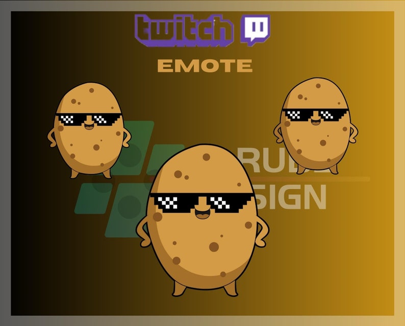 1 Twitch Emotes, Potatoes Emote, Cool Emote, Cute Emote, Potato Glasses ...