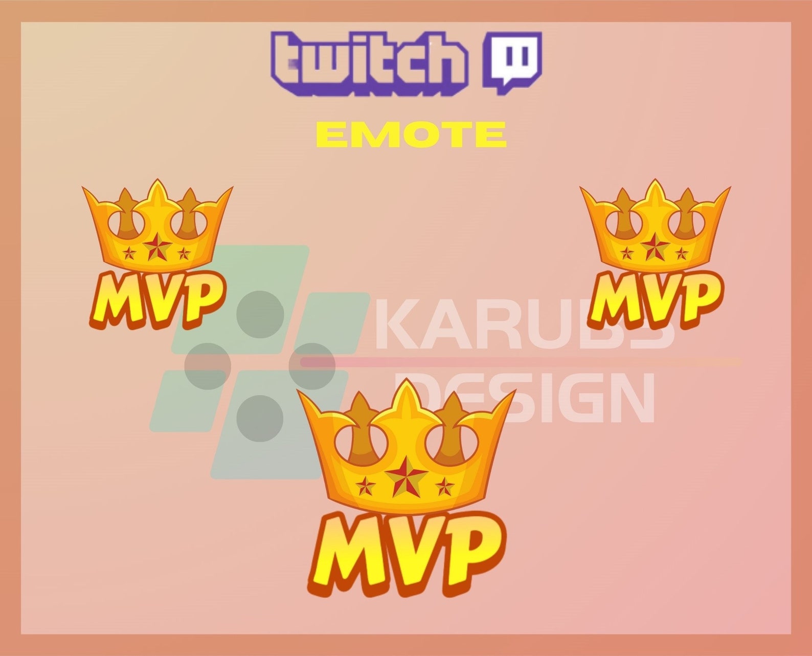 1 Twitch Emote, MVP the King Emote, Crown Emote, Community Emote, King ...