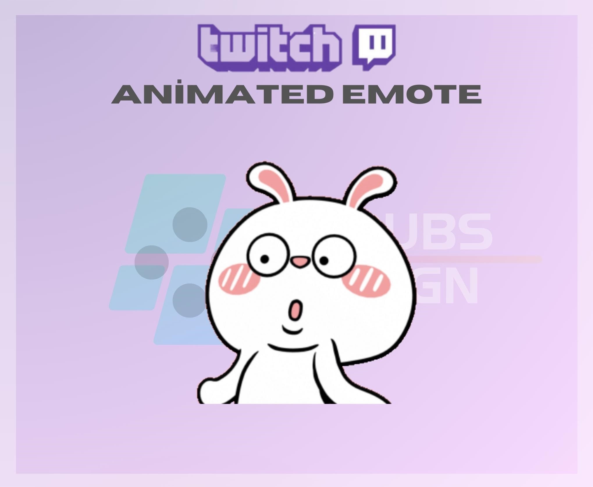 Animated Twitch Emote, Scared Bunny Emote, Animal Emote, Cute Chibi ...