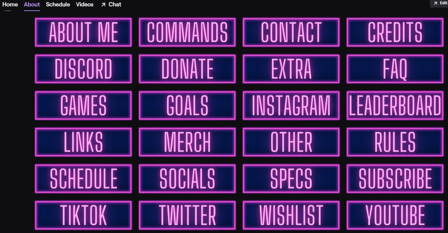 24x Twitch Panels Pack-pink Neon Panels, Cute Twitch Panels, Glow Neon ...