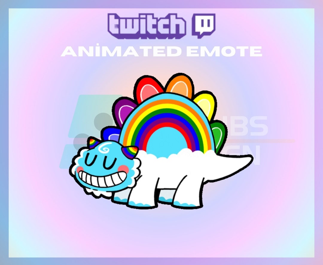 Animated Twitch Emote, Rainbow Dinosaur Emote, Dancing Emote, Animal ...