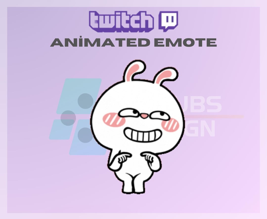 Animated Twitch, Kick Emote, Shy Bunny Emote, Cute Emote, to Want ...