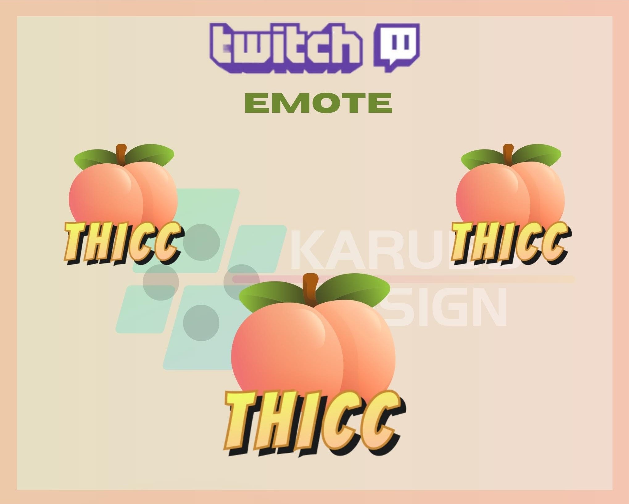 1 Twitch Emote, THICC PEACH Emote, Community Emote, Kawaii Emote, Peach ...