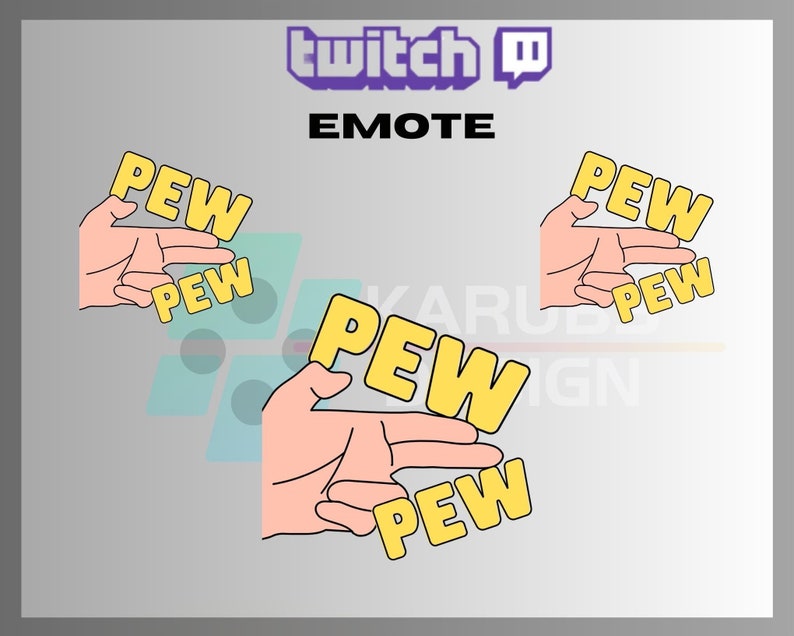 1 Twitch Emote, Pew Pew Emote, Twitch Emote, Funny Emote, Cute Emote ...