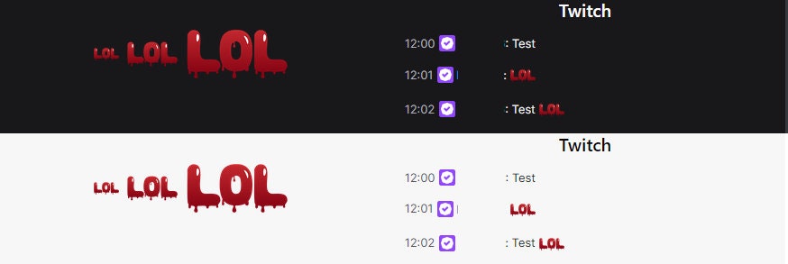 6 Twitch Emotes, Blood Text Emote, GG Emote, LOL Emote, Raid Emote, Lfg ...