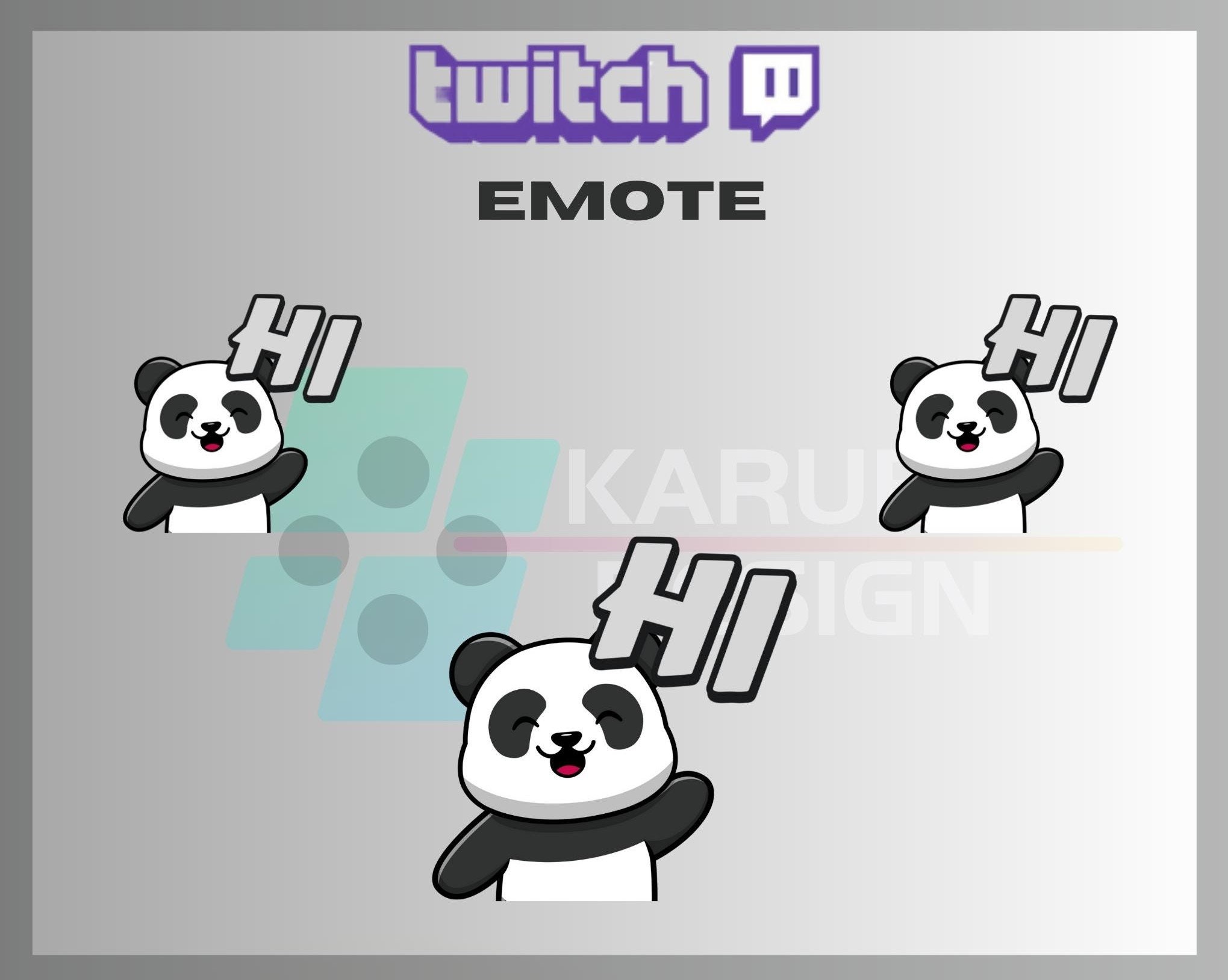 1 Twitch Emote Panda Hİ Emote Cute Panda Hi Emote - Etsy Australia