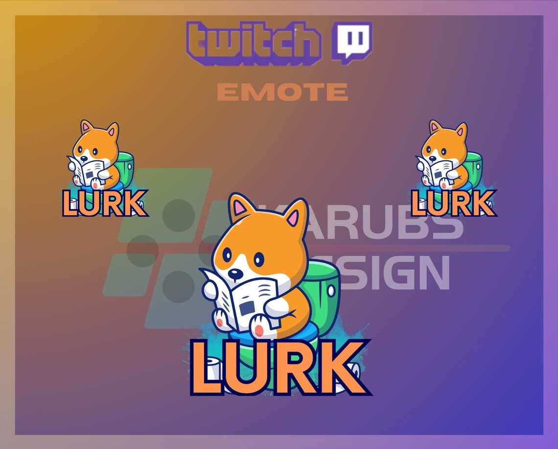 1 Twitch Emote, Cute Dog Corgi Lurk Emote, Pet Cute Dog, Lurk Emote ...