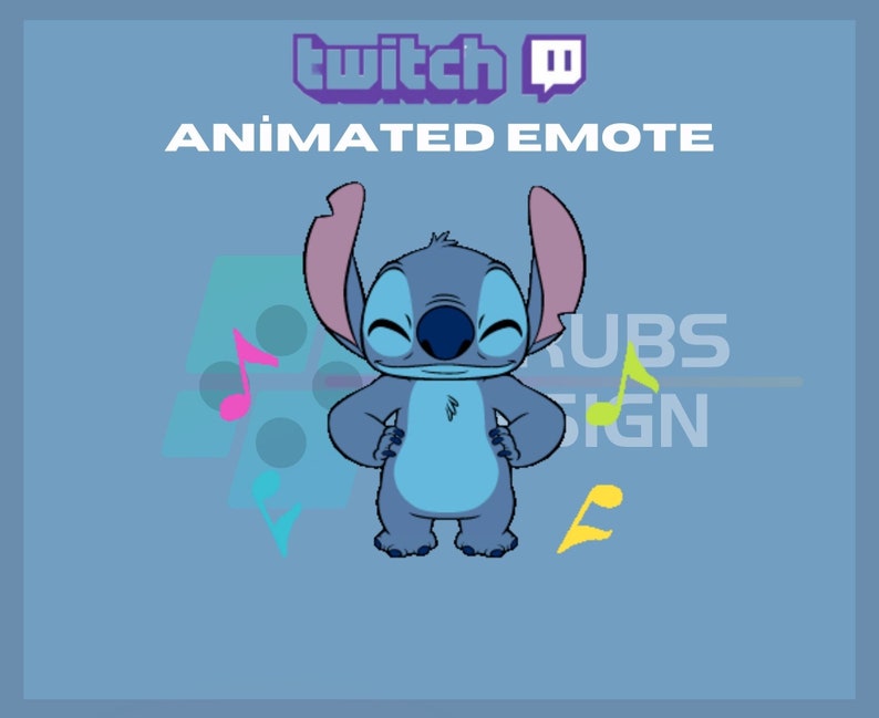 Twitch animado, emoticón de patada, emoticón de baile de Stitch, emoticón de baile, emoticón de ...