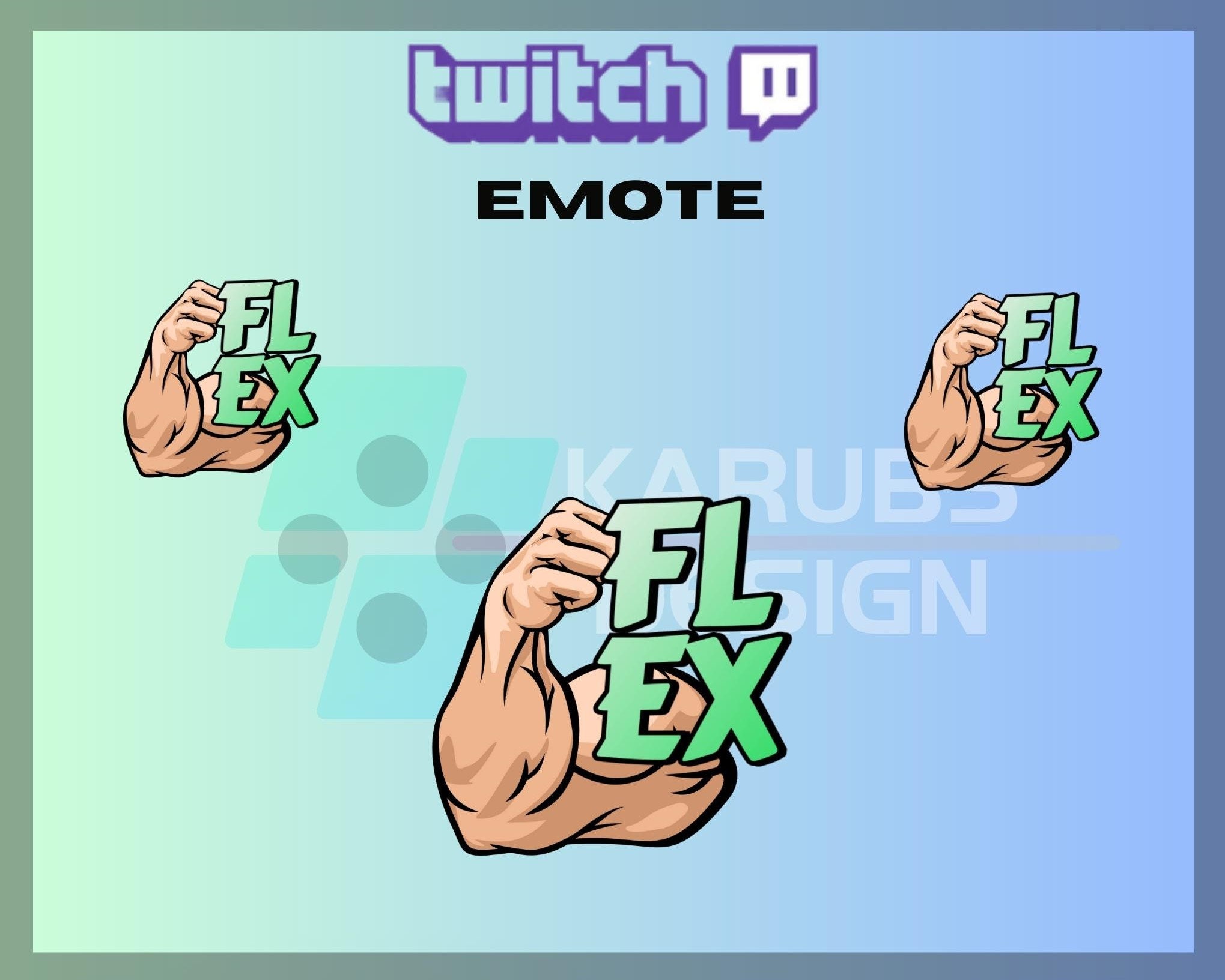 1 Twitch Emote, Flex Emote, Muscle Emote, Power Demonstration Emote ...