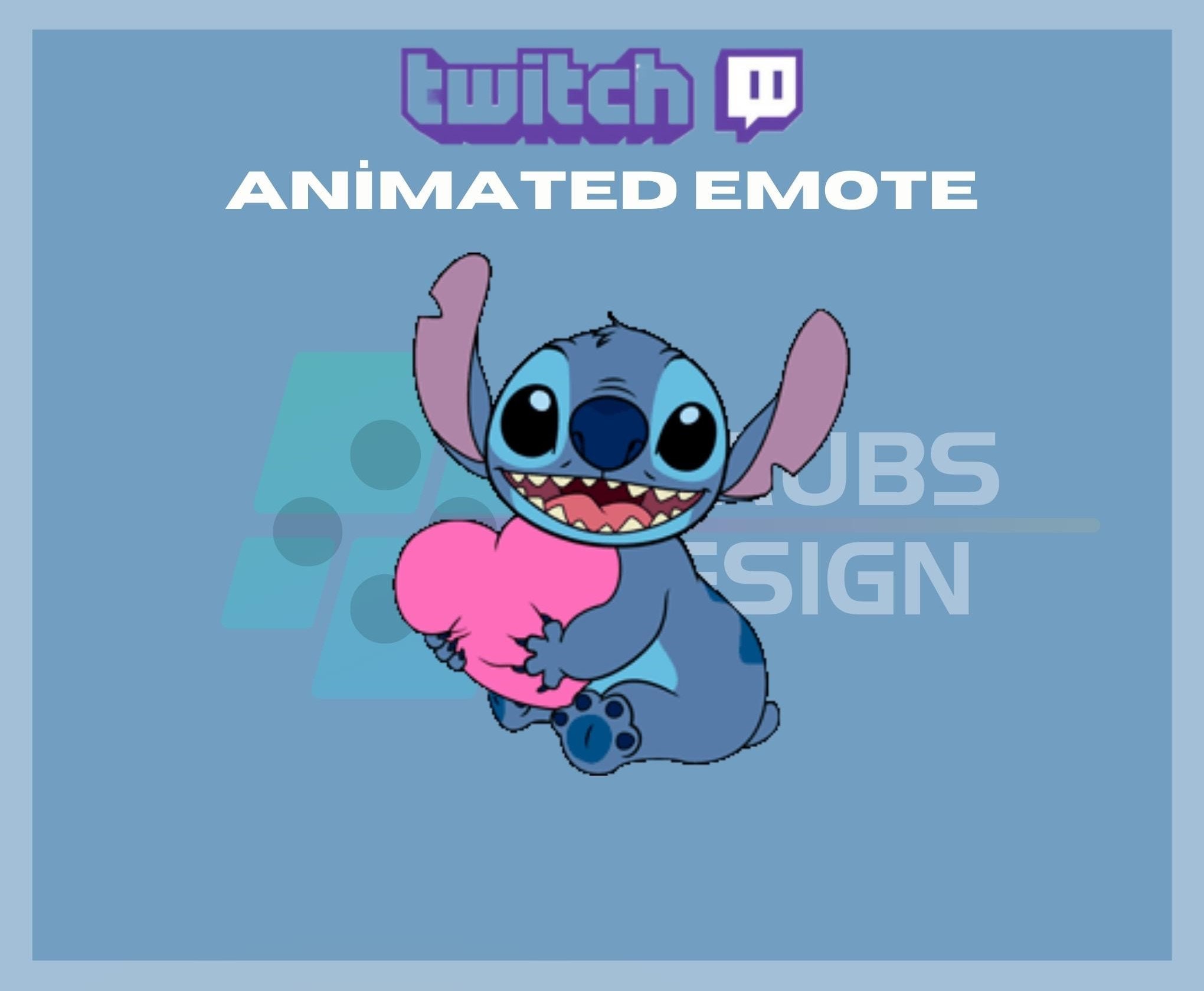 Animated Twitch Emote, Stitch Hug Emote, Love Emote, Heart Emote, Cute ...