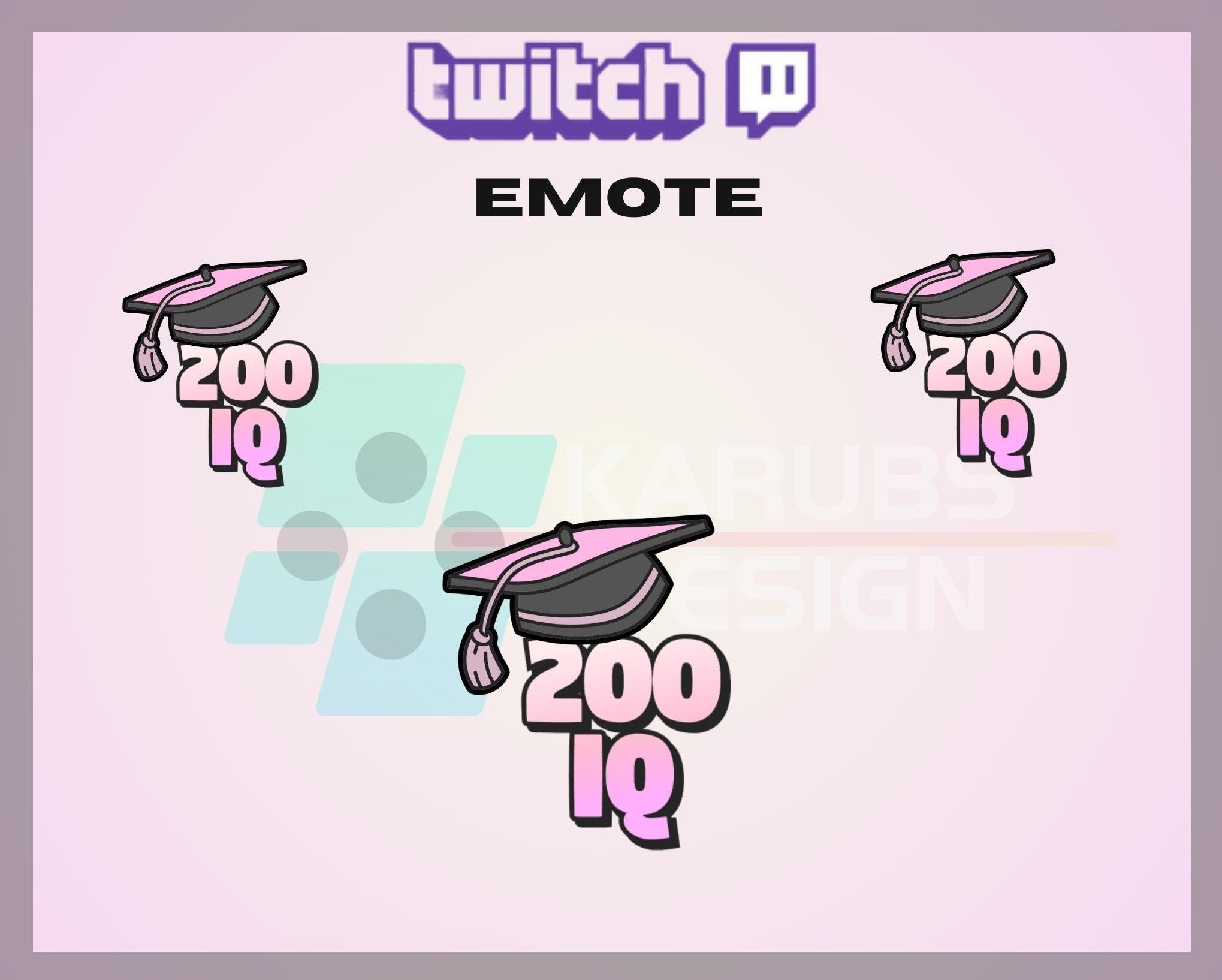 1 Twitch Emote, 200 IQ Diploma Emote, 200 IQ Emote, Text Emote ...