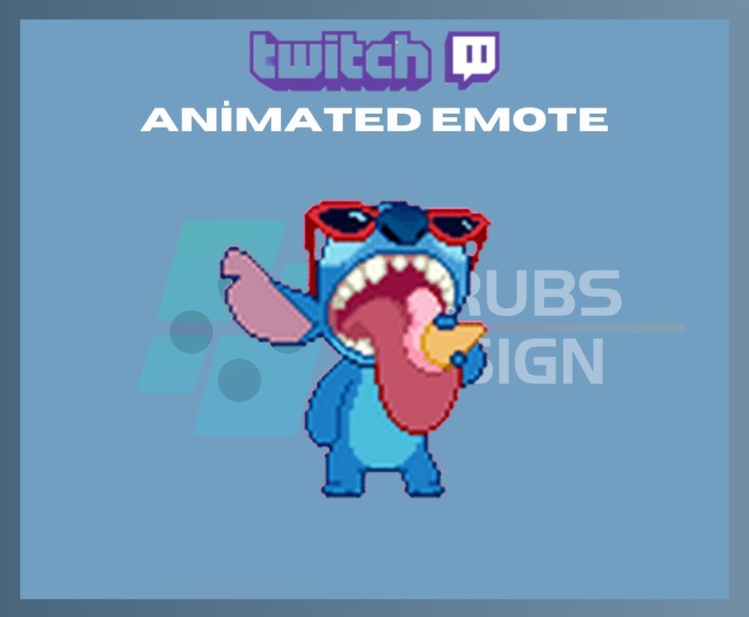 Animated Twitch, Kick Emote, Stitch İce Cream Emote, Cute Emote, Pixel ...