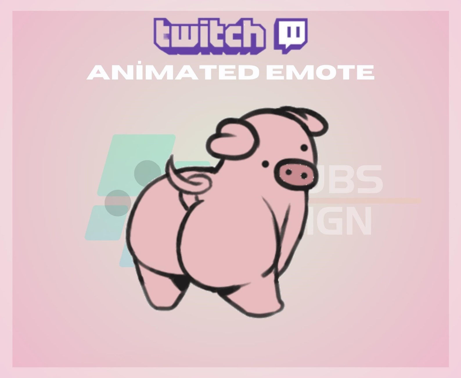 Animated Twitch, Kick Emote, Twerking Pig Emote, Cute Emote, Dance ...
