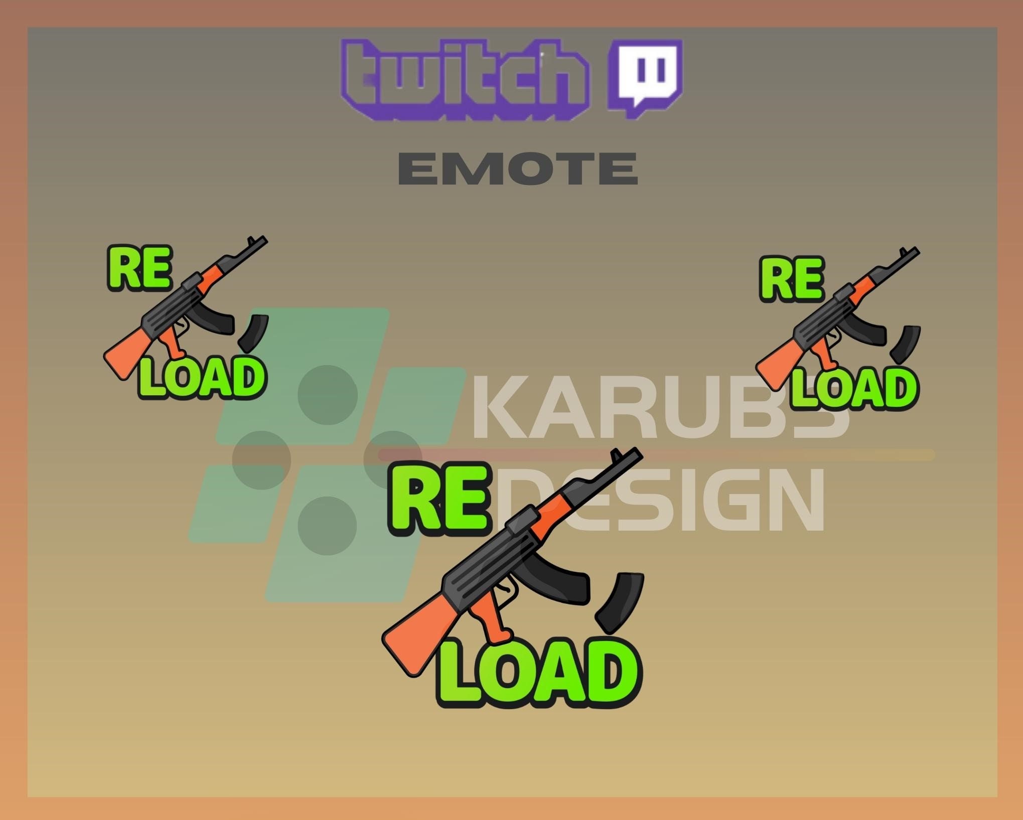 1 Twitch Emote, Reload AK-47 Emote, Gun Emote, Reload Ammo, FPS Emote ...
