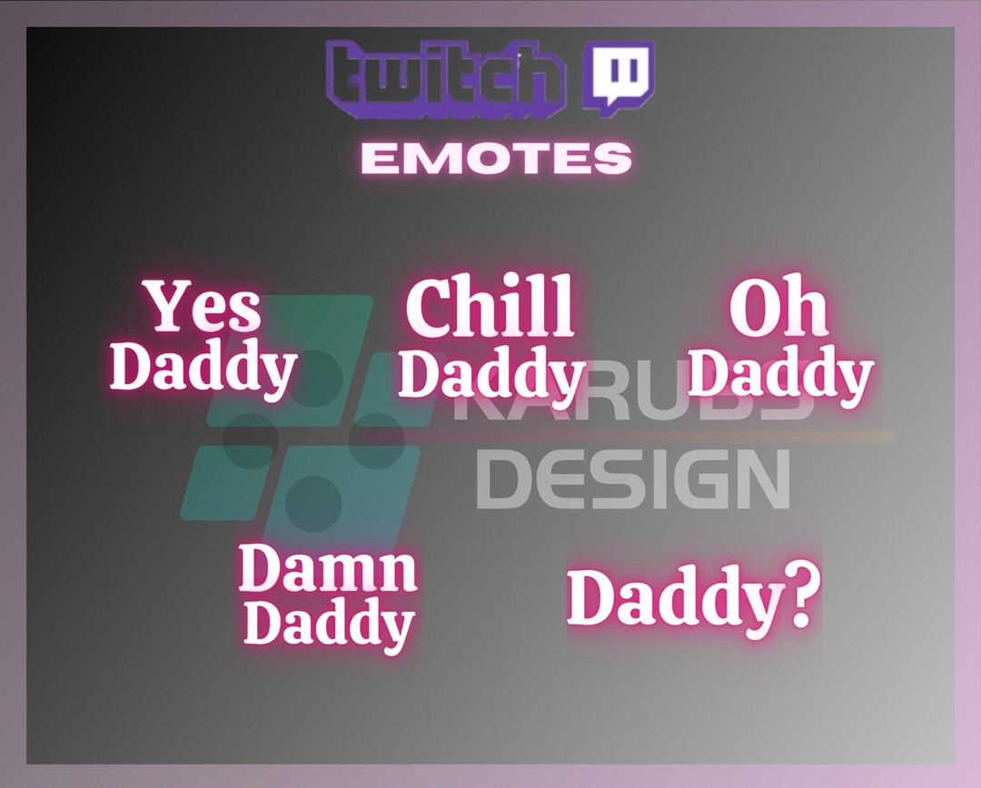5 Twitch Emotes Neon Daddy Emote Neon Emote Yes Daddy - Etsy
