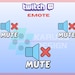 1 Twitch Emote, Mute Emote, No Sound Emote, Twitch Emote, Community ...