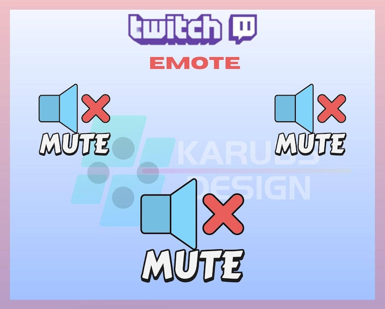 1 Twitch Emote, Mute Emote, No Sound Emote, Twitch Emote, Community ...