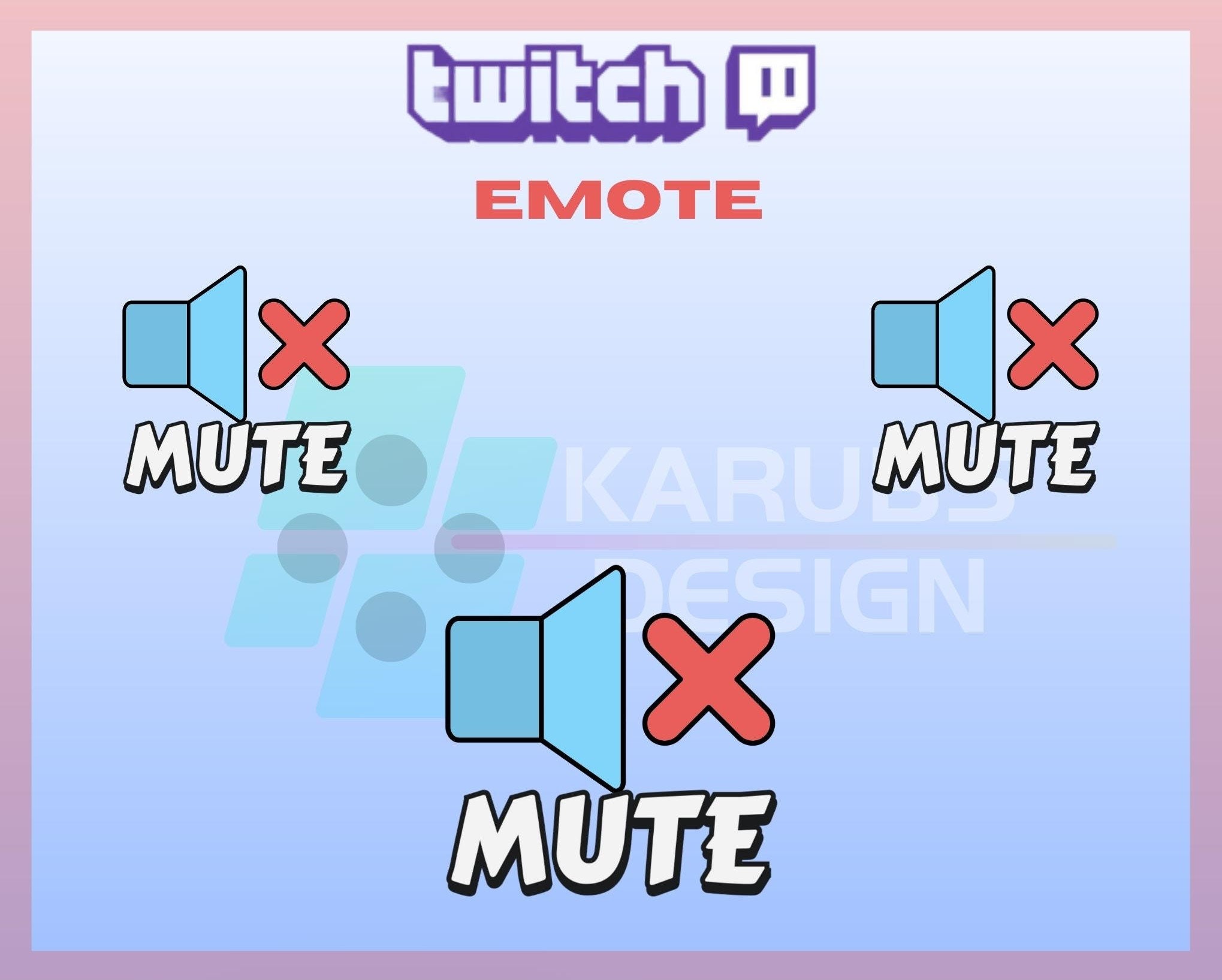 1 Twitch Emote, Mute Emote, No Sound Emote, Twitch Emote, Community ...