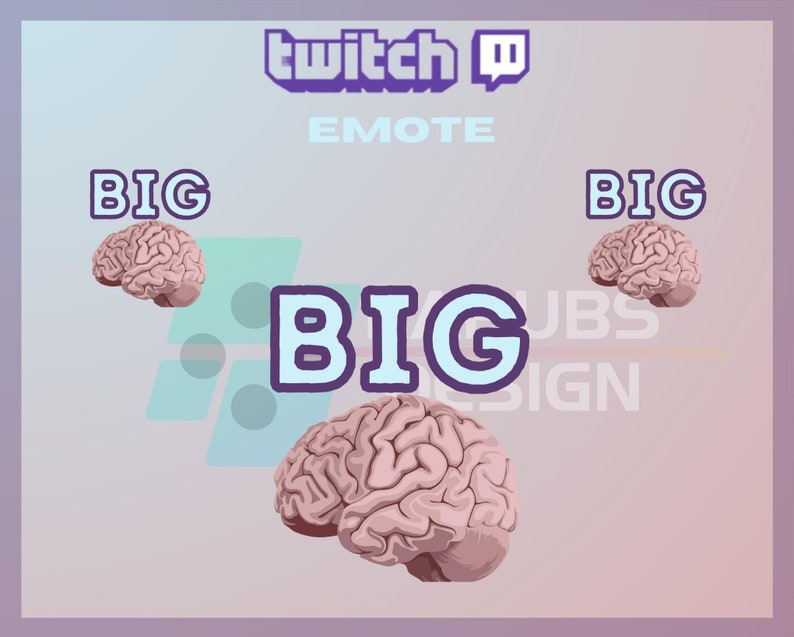1 Twitch Emote Big Brain Emote Community Emote Big Brain - Etsy