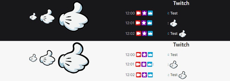 1 Twitch Emote, Mickey Thumbs up Emote, Mickey Glove, Okay Sign, Mickey ...