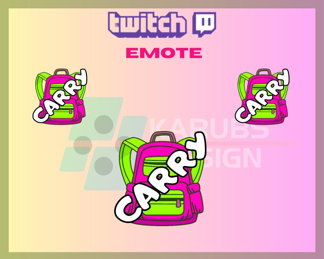 1 Twitch Emote Carry Emote Pink Bag Emote Funny Emote - Etsy
