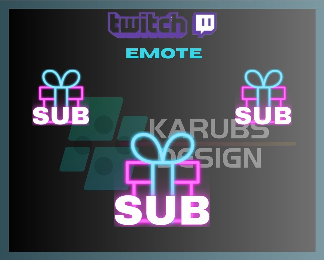 1 Twitch Emotes, Neon Sub Emote, Gift Emote, Sub Emote, Community Emote ...
