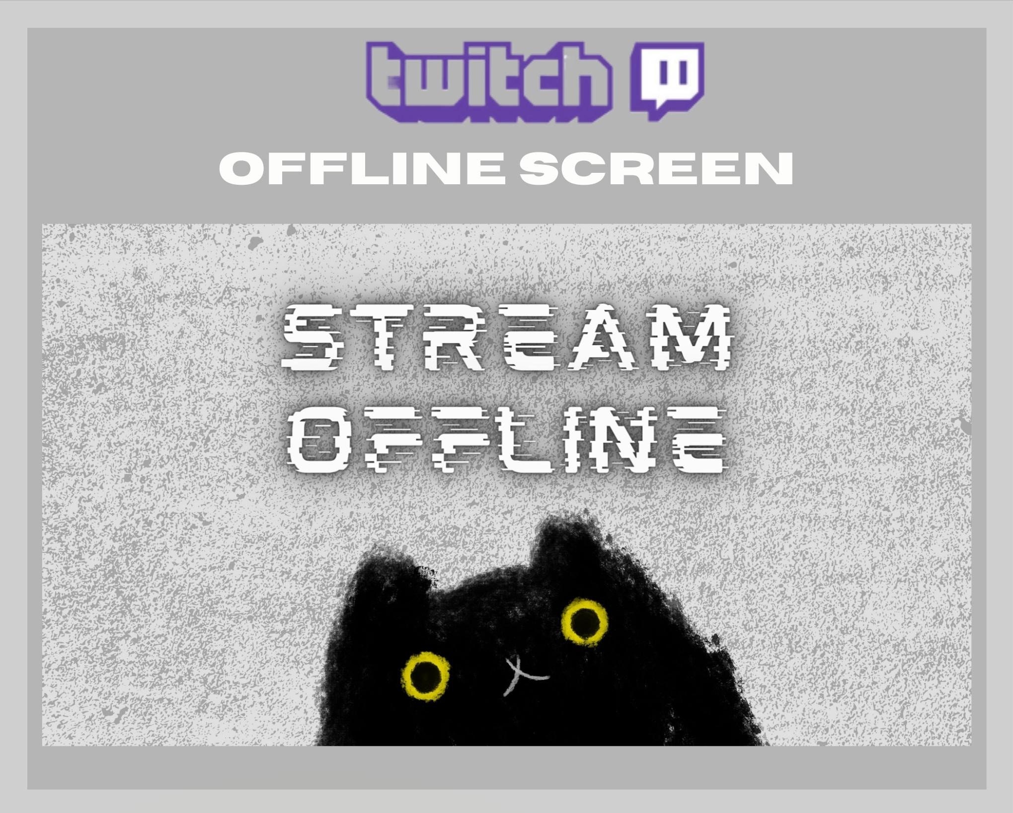 Twitch Offline Screen Streaming, Black Cat, Cute Cat, Twitch Background ...