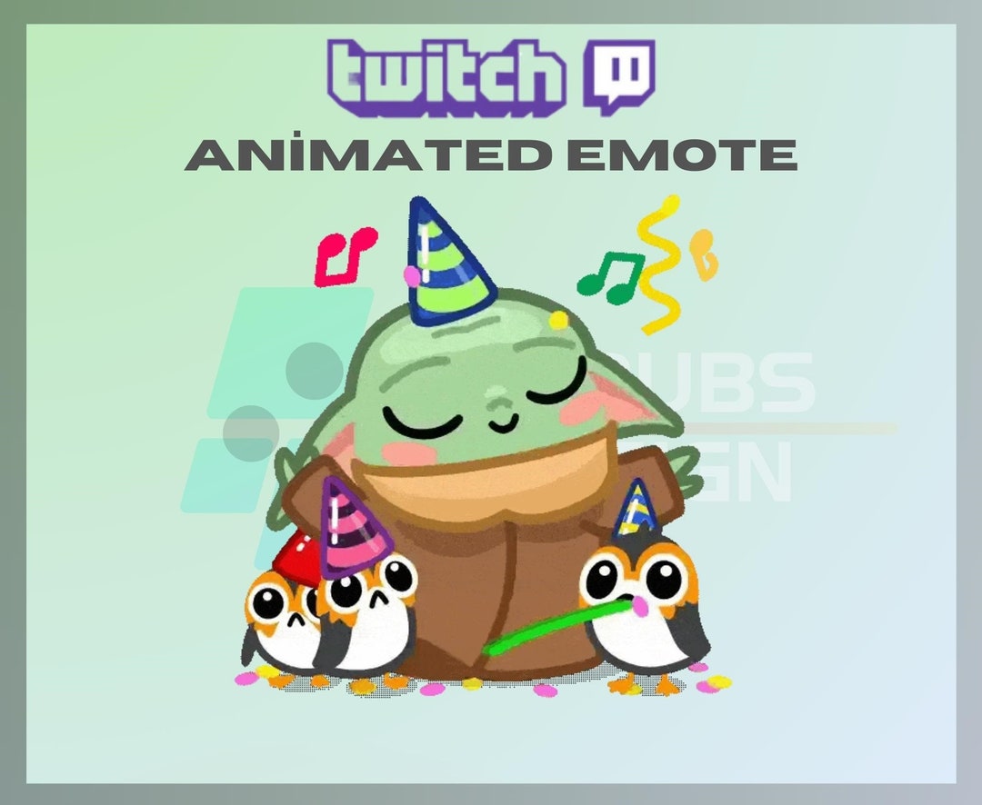 Animated Twitch, Kick Emote, Baby Yoda Hype Party Emote, Dance ...