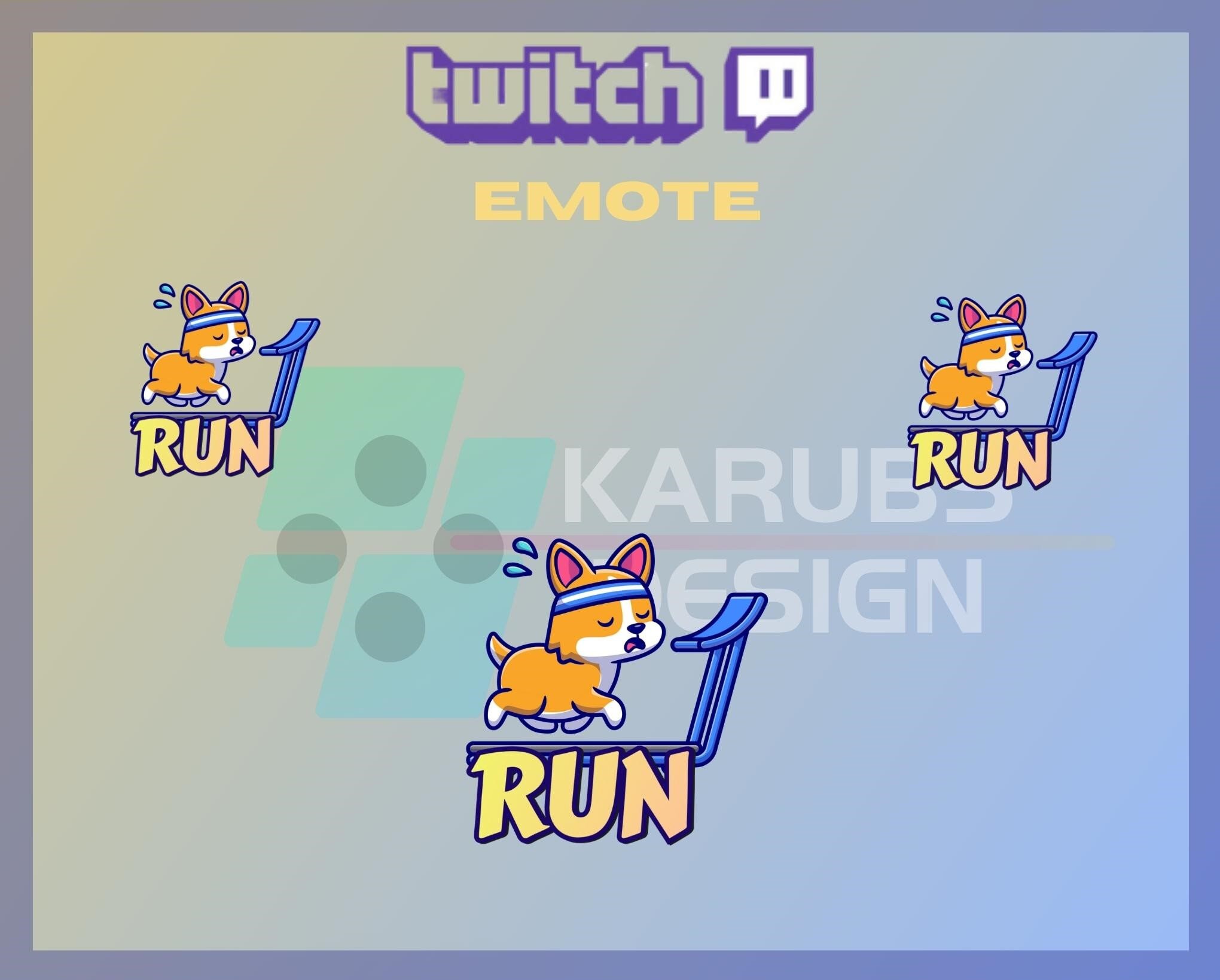 1 Twitch Emote, Run Corgi Emote, Treadmill Emote, Corgi Emote, Run ...
