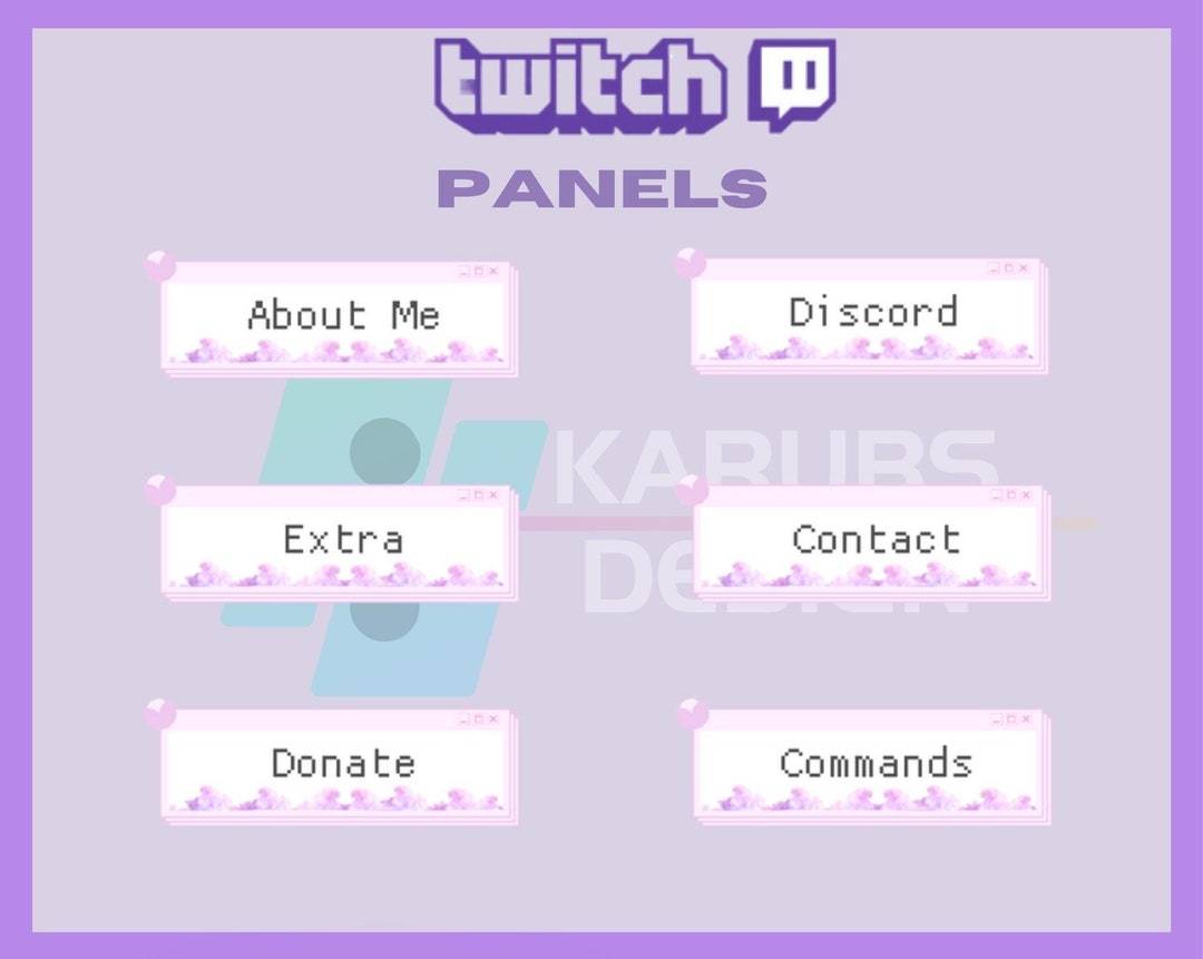 24x Twitch Panels Pack-pink Pixel Pop up Windows,three Dimensions ...
