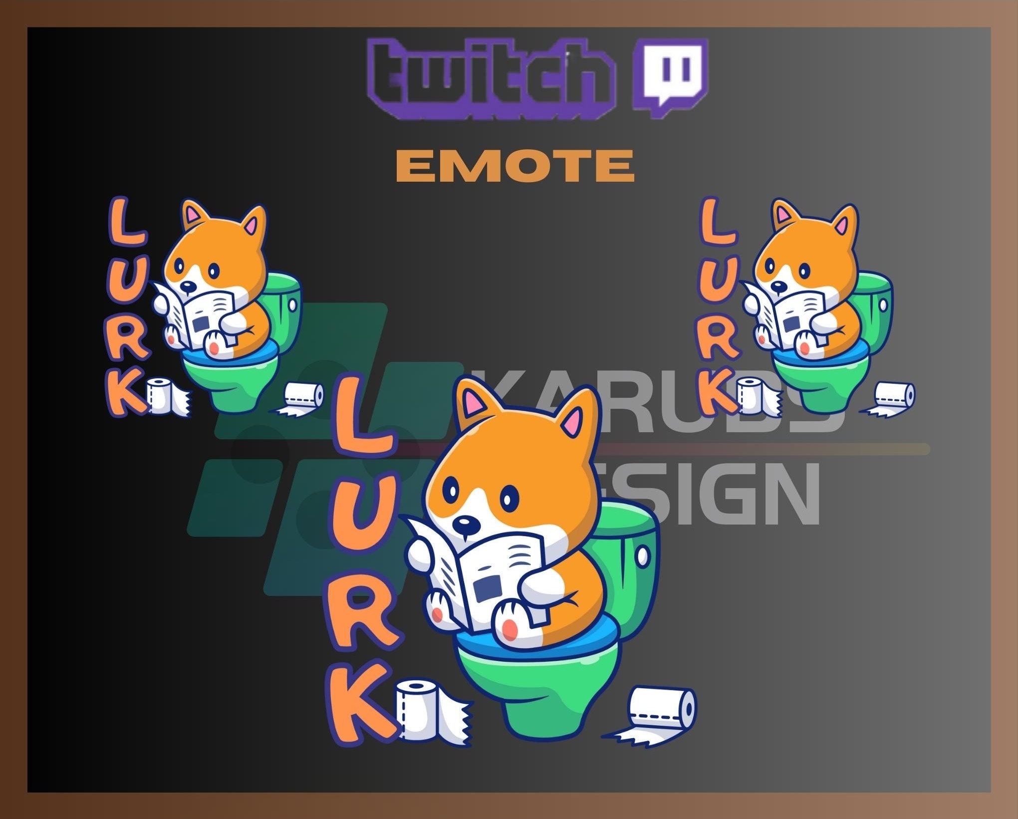 1 Twitch Emote Cute Dog Corgi Lurk Emote Pet Cute Dog Lurk - Etsy
