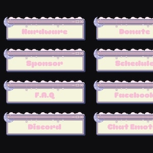15x Twitch Panels Pack - Clouds and Moon Pop up Window, Pink, Purple ...