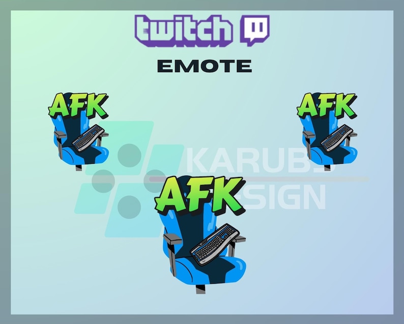 1 Twitch Emote, AFK Blue Chair Emote, Away From Keyboard, Community ...
