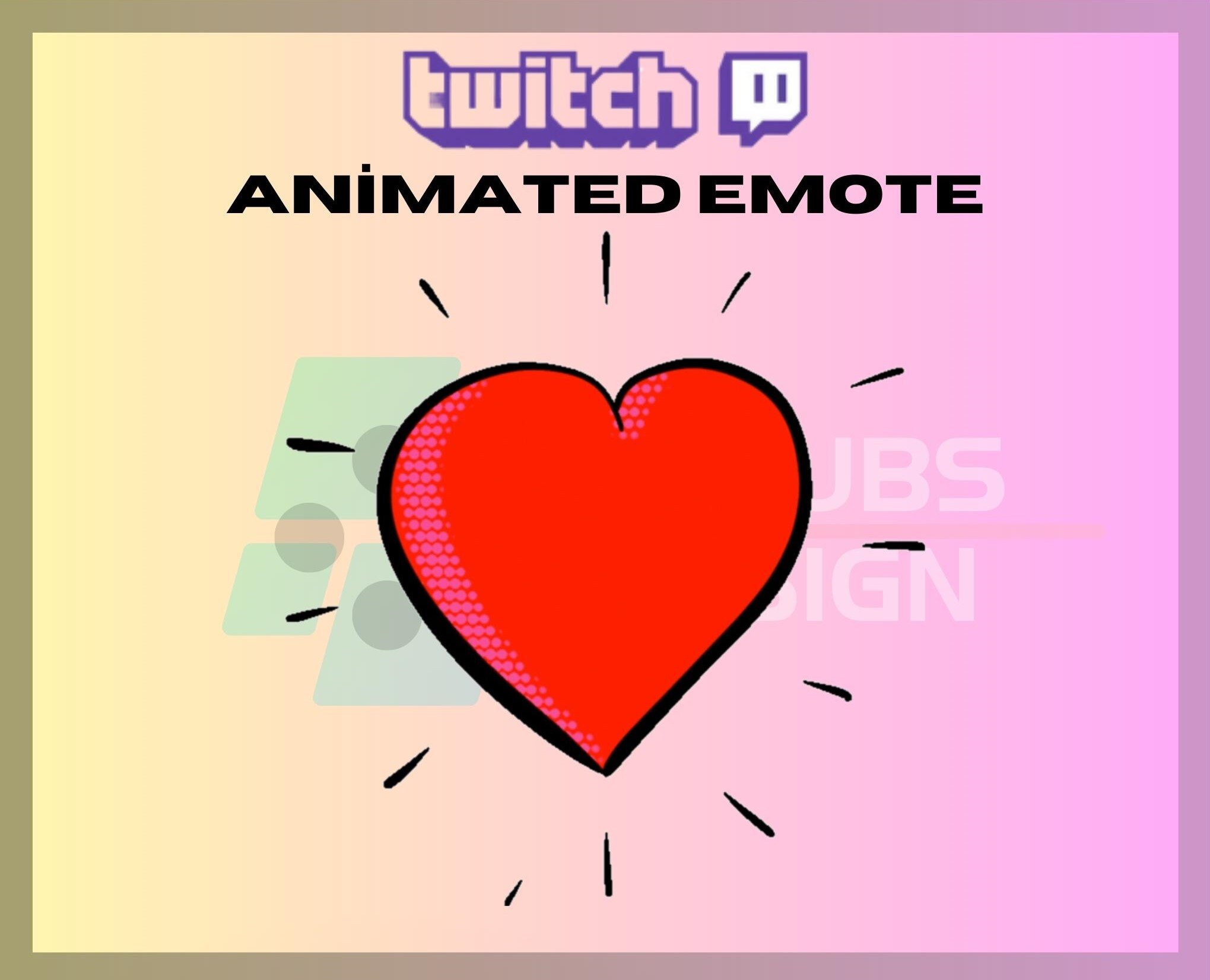 Animated Twitch Emote, Heart Animated Emote, Heart Bouncing Emote, for ...
