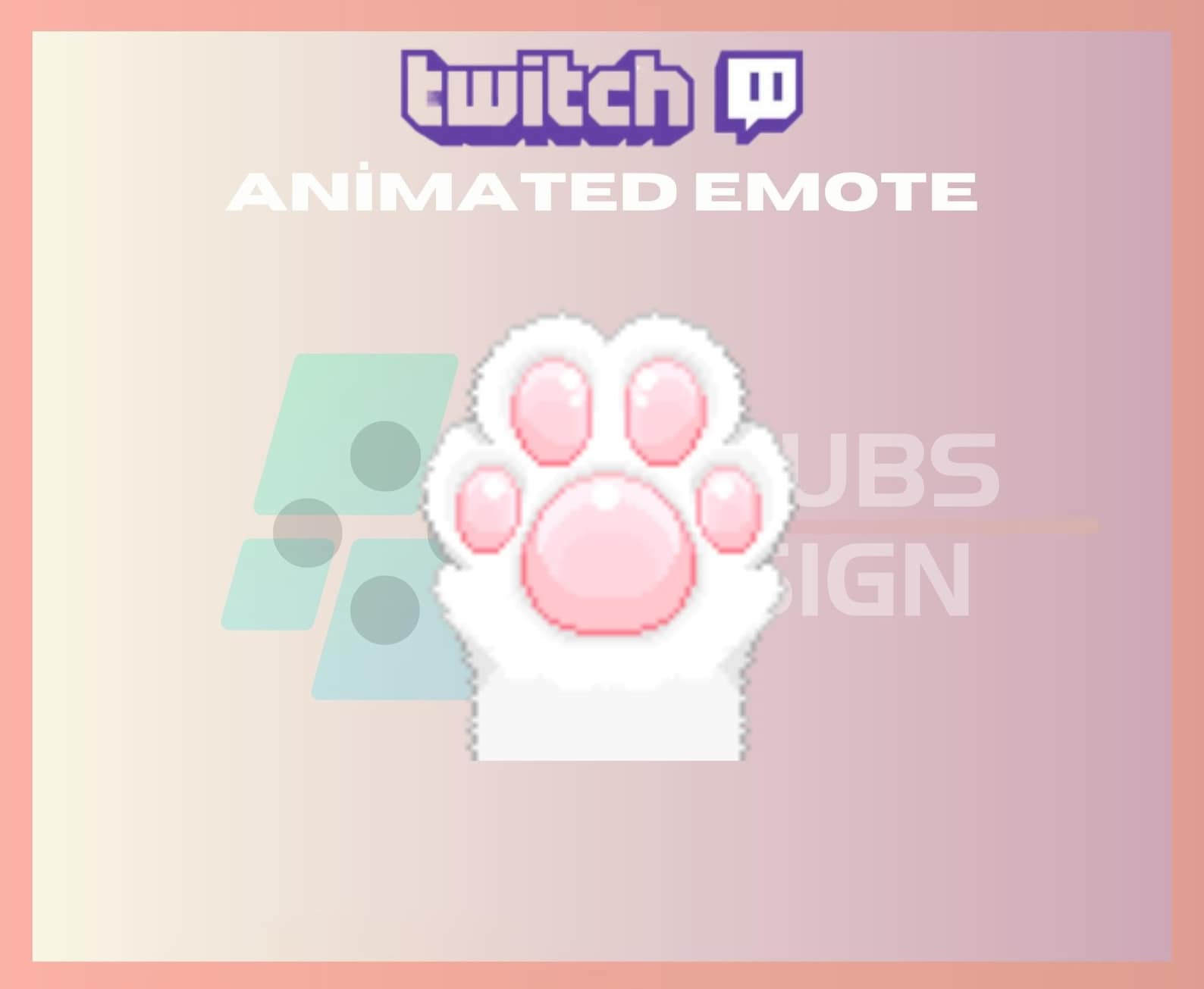 Animated Twitch, Kick Emote, Waving Paw Emote, Cute Emote, Cat Paw ...