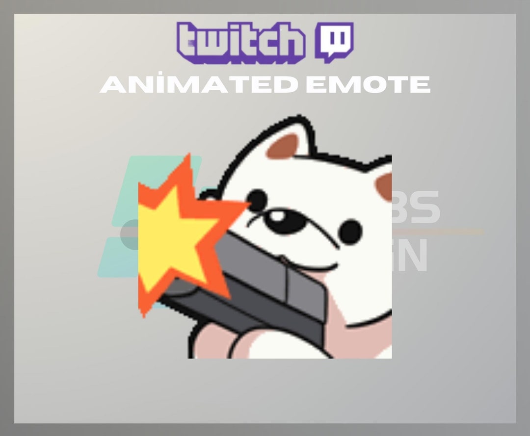 Animated Twitch Emote, Dog Gun Emote, Cute Emote, Animal Emote, Dog ...