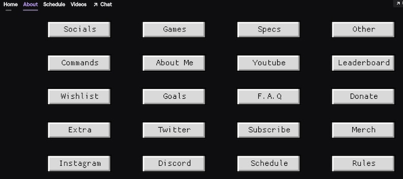 24x Twitch Panels Pack-pixel Pop up Twitch Panels, Minimal, Black and ...