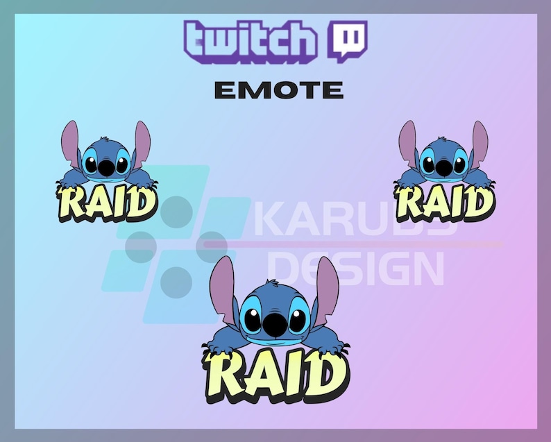 1 Twitch Emote, Stitch Raid Emote, Cute Emote, Raid Emote, Stitch Emote ...