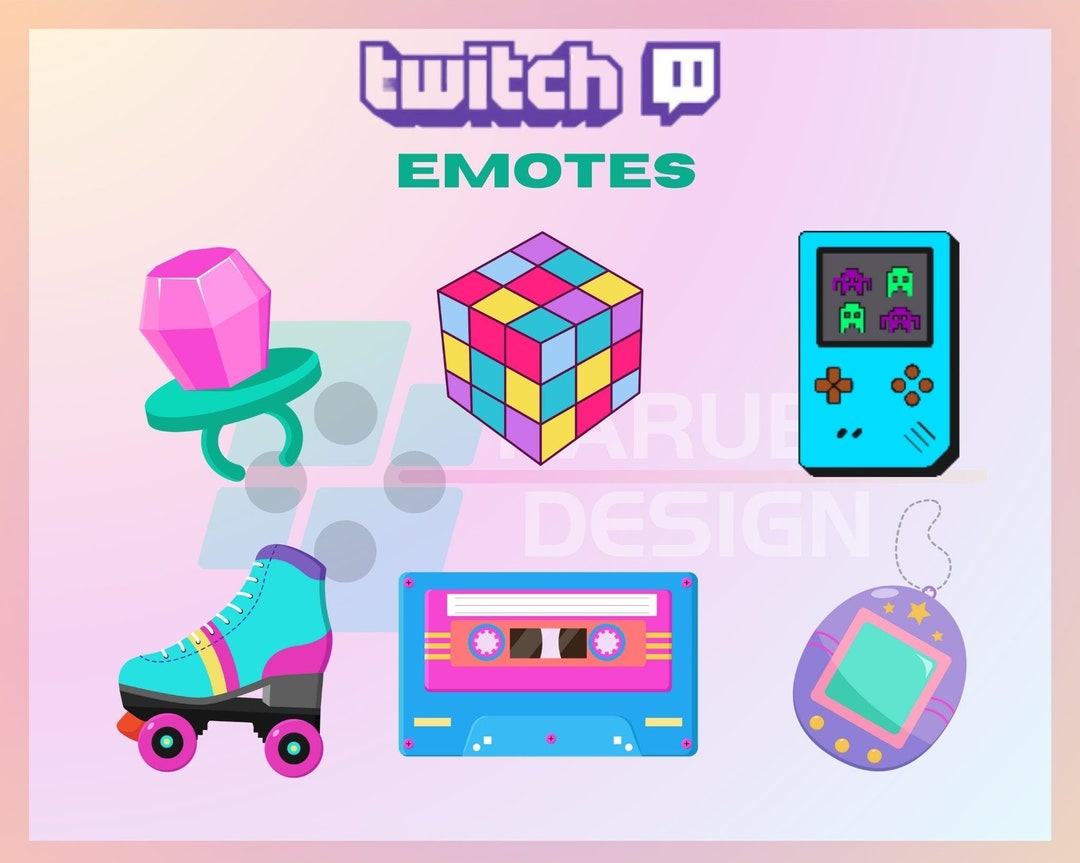 6 Twitch Emotes, 90s Nostalgia Emote, Roller Skates Emote, Rubik's Cube ...