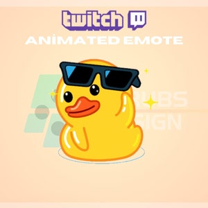 Animated Twitch Emote, Cute Duck Emote, Animal Emote, With Sunglasses ...