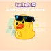Animated Twitch Emote, Cute Duck Emote, Animal Emote, With Sunglasses ...